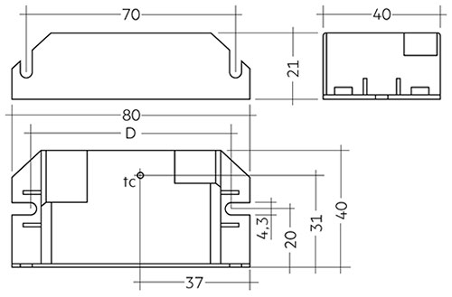 87500630 LC Tridonic 15W 350mA fixC C SNC ESSENCE Constant Current LED Driver - Inspired ...